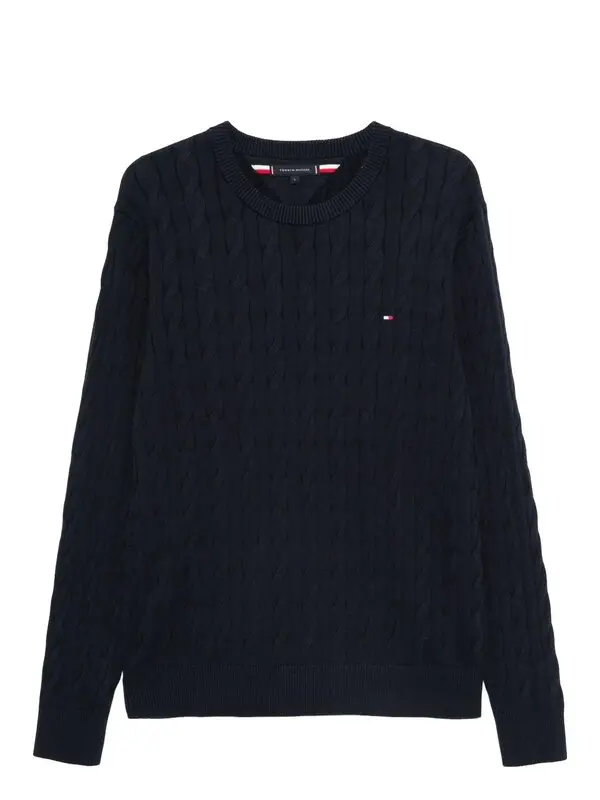 Tommy Hilfiger Crew Neck Sweater With Logo - Blue