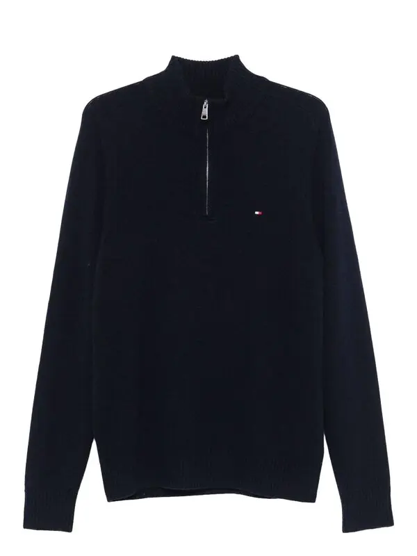 Tommy Hilfiger Crew Neck Sweater With Logo - Blue