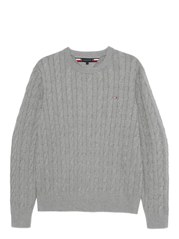 Tommy Hilfiger Crew Neck Pullover With Logo - Grey