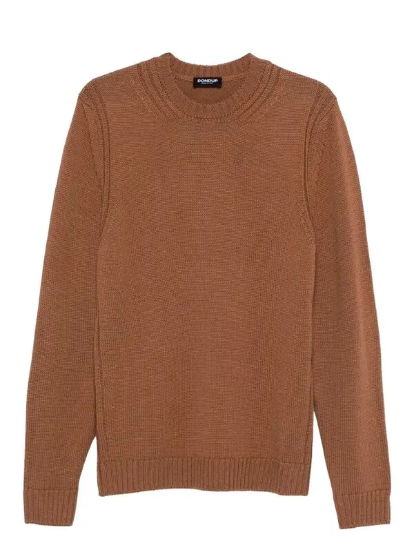 DONDUP Crew Neck Pullover Sweater - Brown