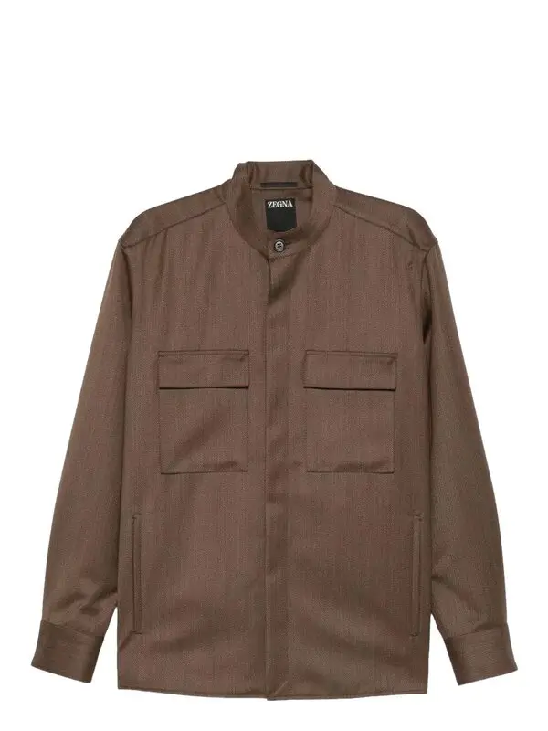 Zegna Wool Overshirt - Brown