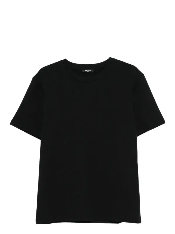 Balmain T-shirt With Logo Printed On The Back - Black