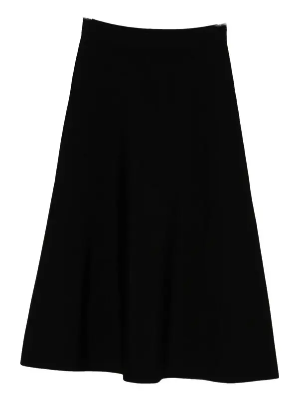 Emporio Armani Midi A-line Skirt - Black