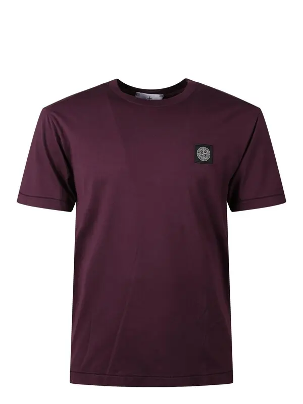 Stone Island Short Sleeves Cotton T-shirt With Logo - Red