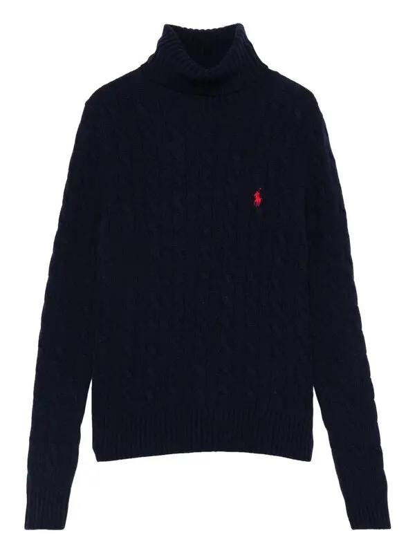 Polo Ralph Lauren Turtleneck Sweater With Logo - Blue