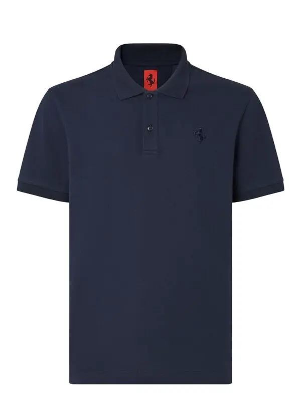 FERRARI Pique Polo Shirt - Blue