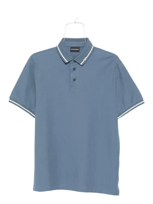 Emporio Armani Cotton Polo Shirt - Blue
