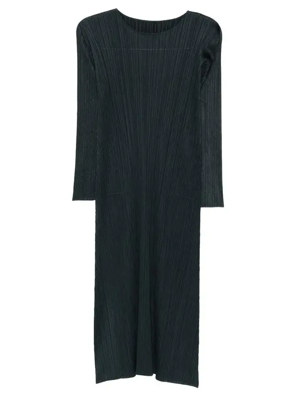 Issey Miyake Pleated Long Dress - Grey