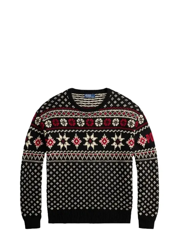 Polo Ralph Lauren Snowflake Motif Crewneck Sweater - Black