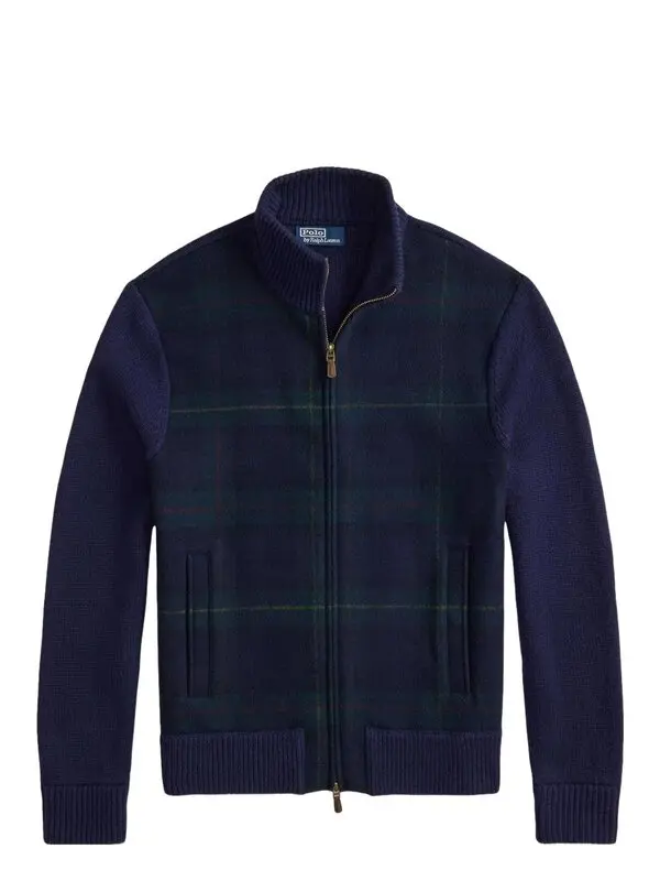 Polo Ralph Lauren Tartan Paneled Cardigan - Blue