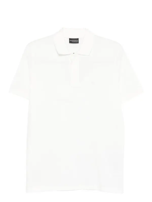 Emporio Armani Logo Cotton Polo Shirt - White