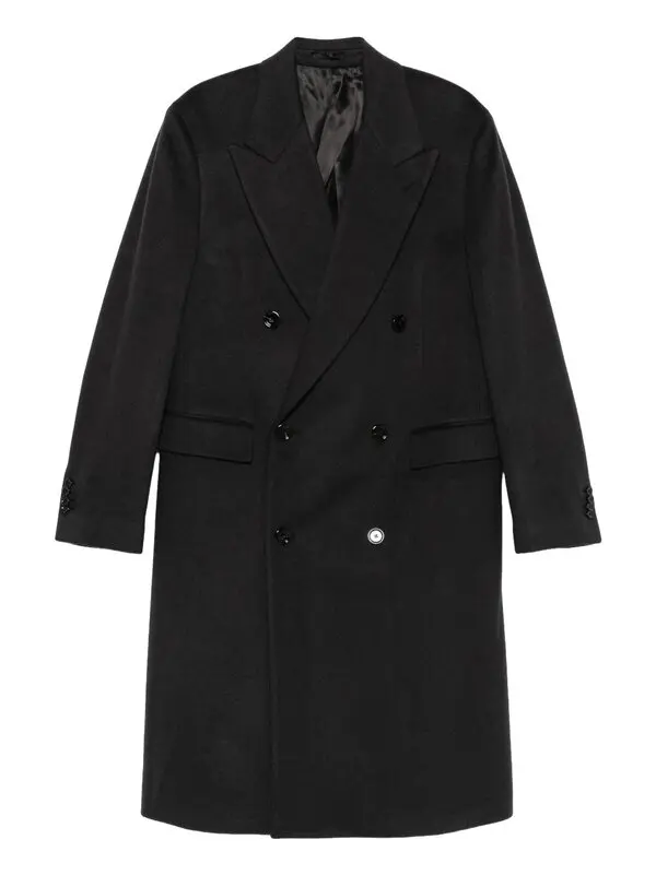 LARDINI Cashmere Double-breasted Coat - Black