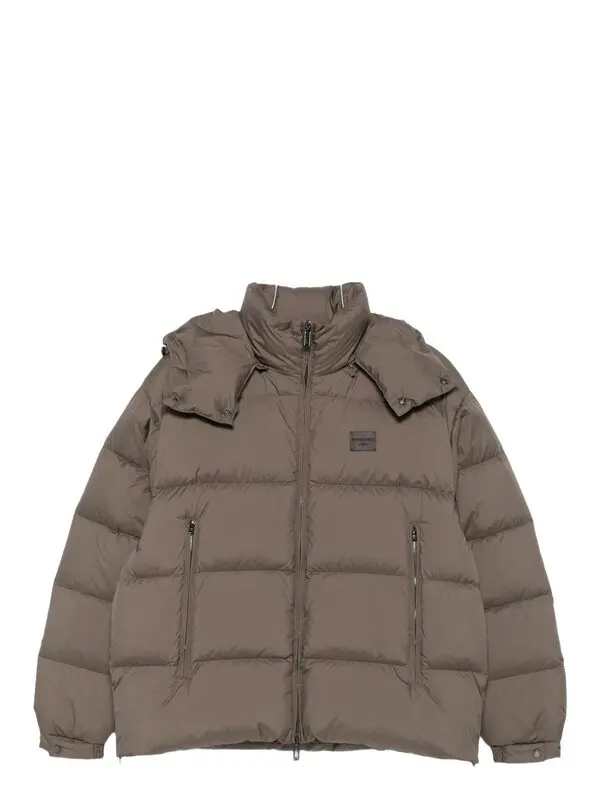 Emporio Armani Nylon Short Down Jacket - Beige