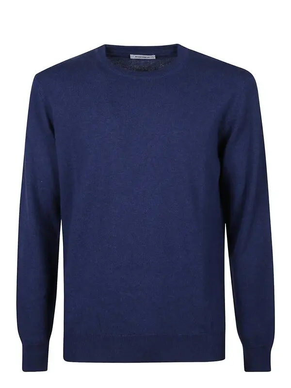 KANGRA Fine Wool Round Neck Sweater - Blue