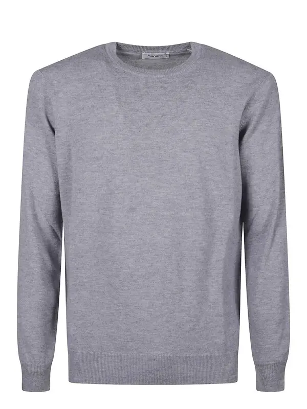KANGRA Fine Wool Round Neck Sweater - Grey