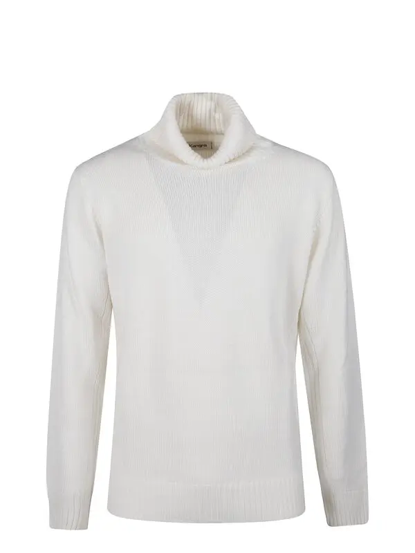 KANGRA Turtleneck Sweater - White
