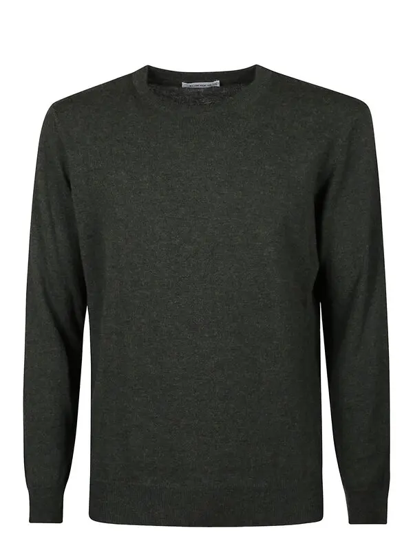 KANGRA Fine Wool Round Neck Sweater - Green