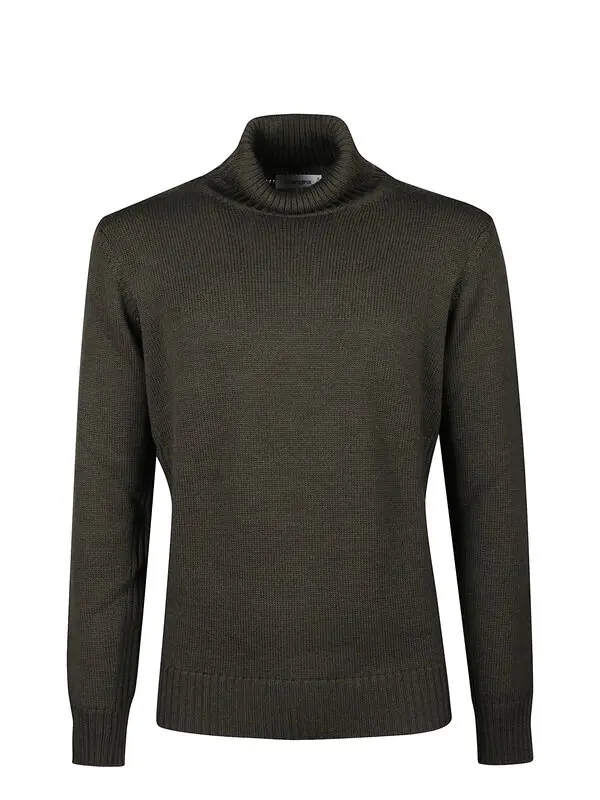 KANGRA Turtleneck Fine Knit Pullover - Green