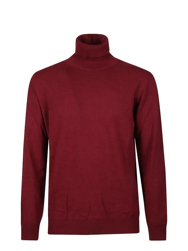 KANGRA Turtleneck Fine Knit Sweather - Red