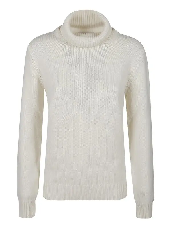 KANGRA Long Sleeve Turtleneck Sweater - White