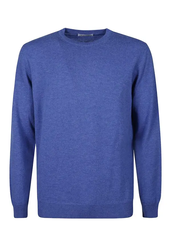KANGRA Fine Wool Round Neck Sweater - Sky Blue