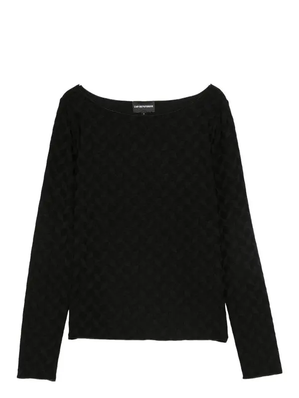 Emporio Armani Boat-neck Jumper - Black