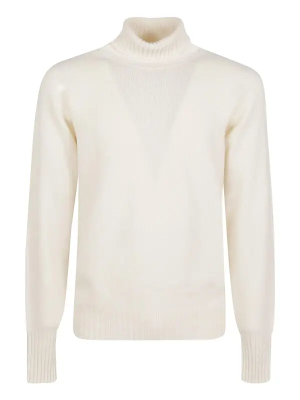 DRUMOHR Turtleneck Long Sleeve Sweater - White
