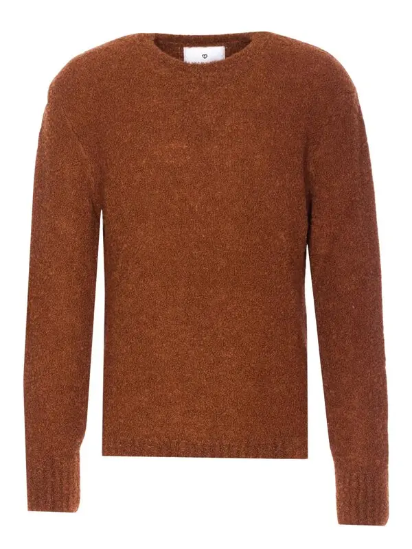 SEVEN GAUGE Bouclet Crewneck Sweater - Brown