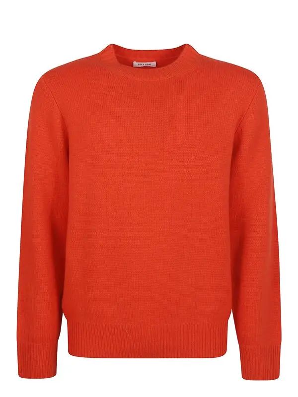 Soft Goat Round Neck Sweater - Orange