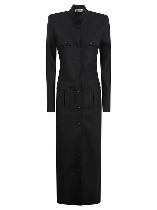 LES FILLES D'EVA Wool Pocket Dress - Black