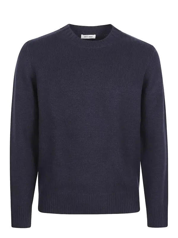 Soft Goat Round Neck Sweater - Blue