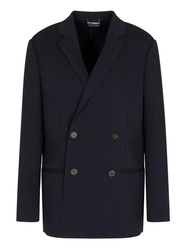 Emporio Armani Single-breasted Blazer Jacket - Blue