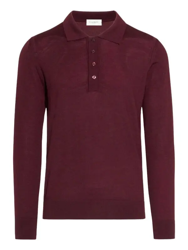 PAOLO PECORA Long-sleeved Polo Shirt - Red