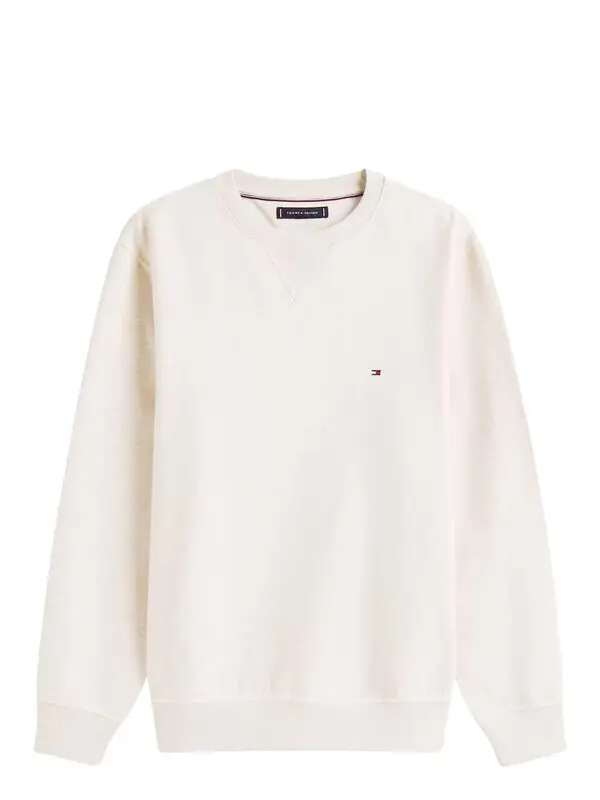 Tommy Hilfiger Crew Neck Sweater With Logo - Beige