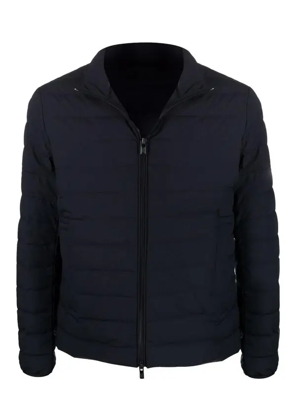 Emporio Armani Zipped Short Down Jacket - Blue