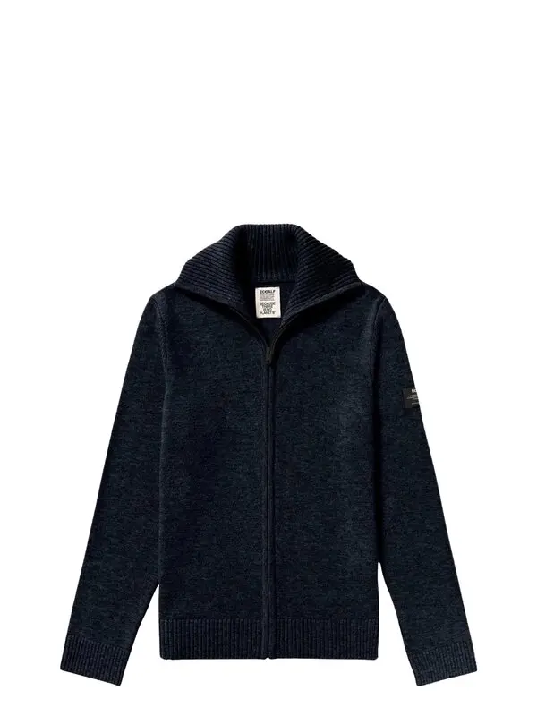 ECOALF Sasa Zip-up Cardigan With Shawl Collar - Blue