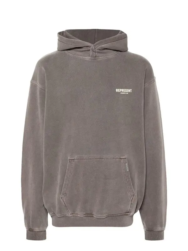 REPRESENT Hooded Sweatshirt With Logo - Brown