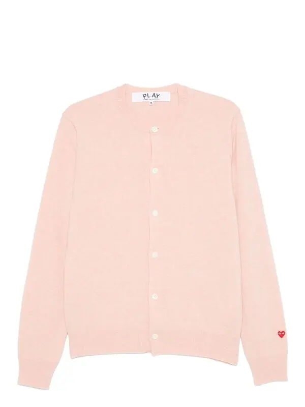 Comme Des Garçons Wool Cardigan With Heart - Pink