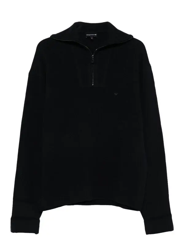 Emporio Armani Wool Turtle-neck Jumper - Blue