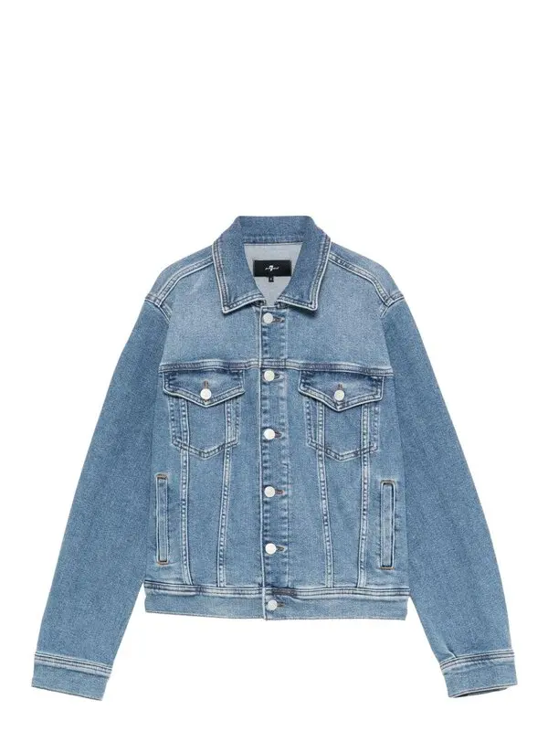 7 For All Mankind Adi Denim Trucker Jacket - Sky Blue