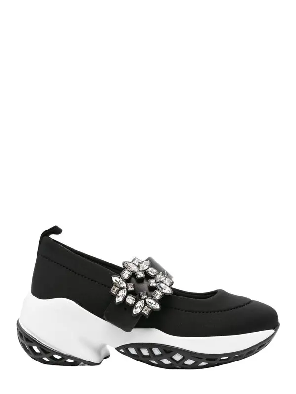 ROGER VIVIER Viv Run Strass Ballerinas - Black