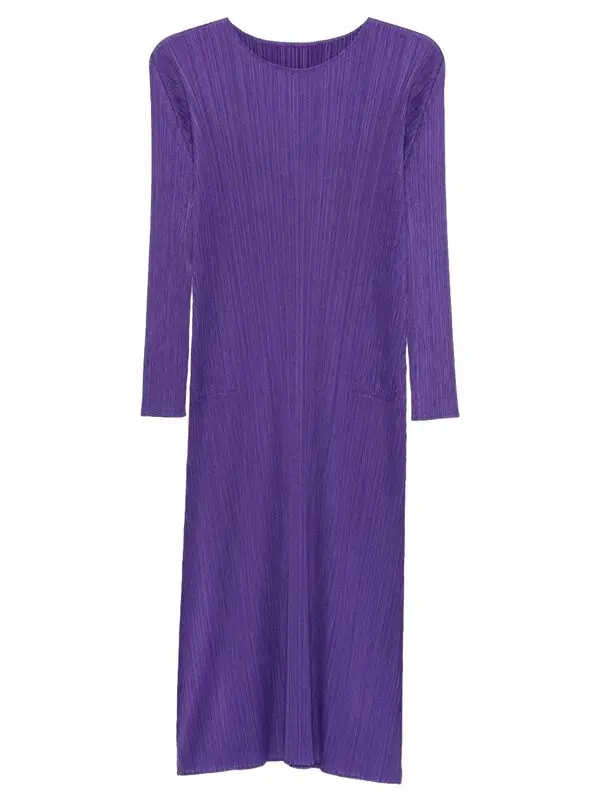Issey Miyake Pleated Long Dress - Purple