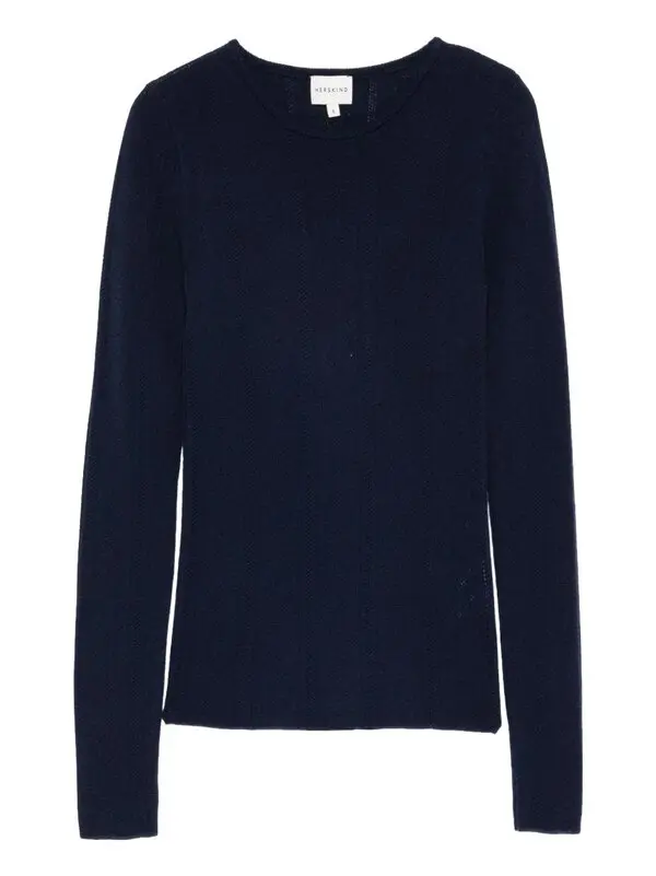 HERSKIND Wool Crewneck Sweater - Blue