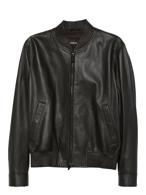 Emporio Armani Leather Jacket - Brown