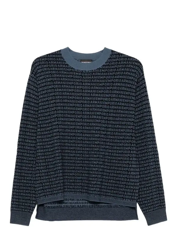 Emporio Armani Wool Crewneck Jumper - Blue