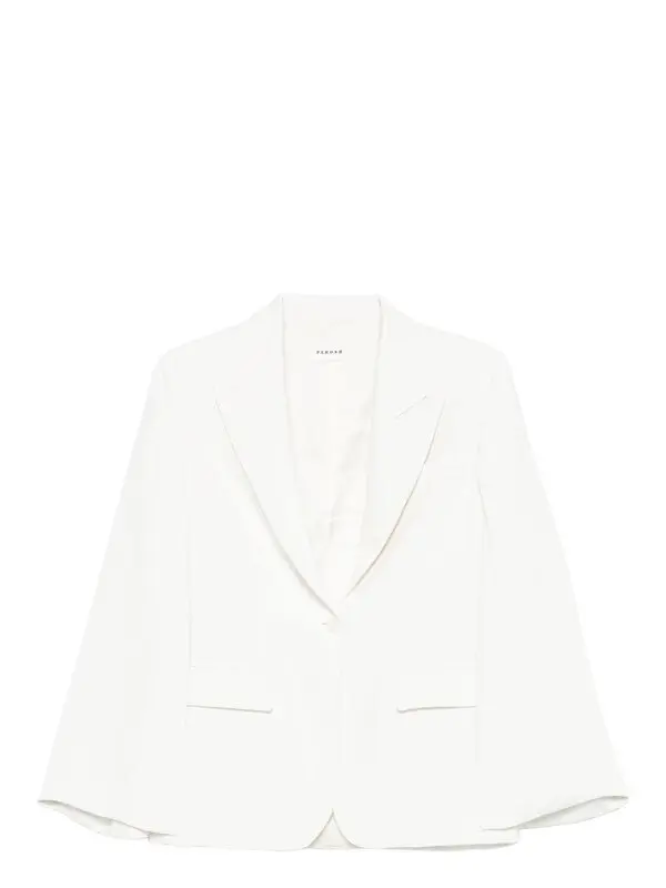 PAROSH Single-breasted Blazer Jacket - White