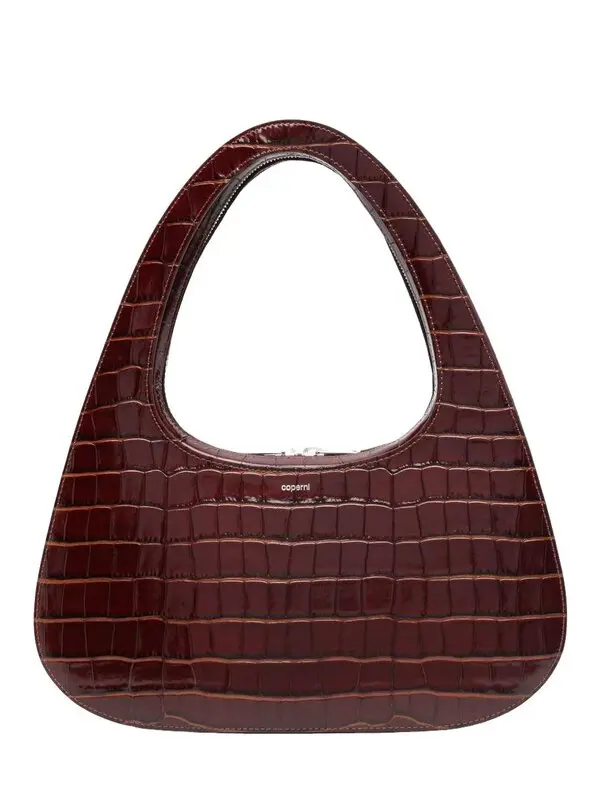 Coperni Swipe Baguette Leather Shoulder Bag - Brown