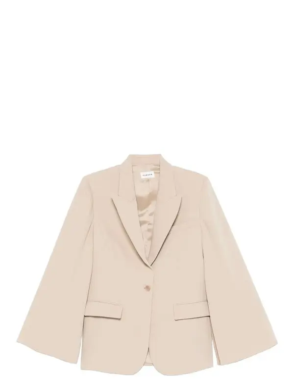 PAROSH Single-breasted Blazer Jacket - Beige