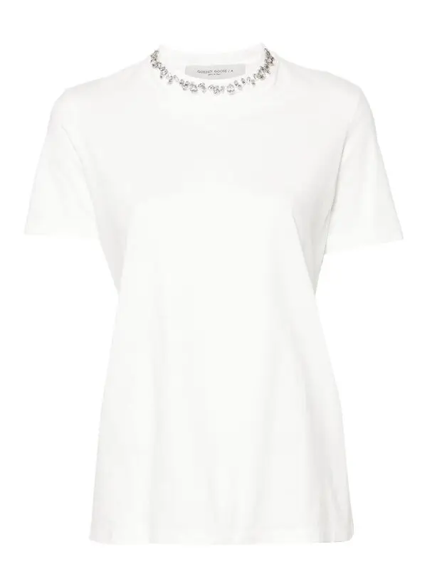Golden Goose Embroidered Cotton T-shirt - White