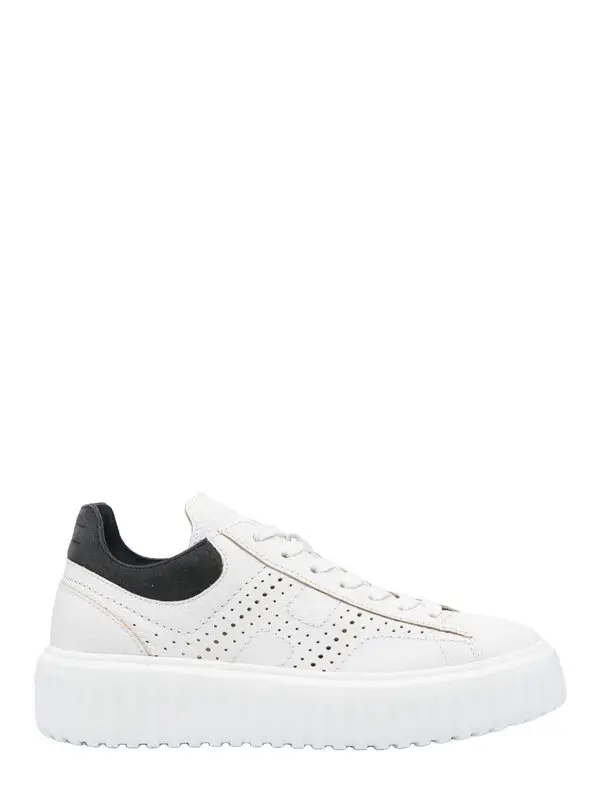 Hogan H-stripes Leather Sneakers - White